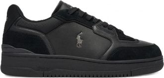 Polo Ralph Lauren Homme, Chaussures, Noir, Taille: 44 EU Open Masters Leather-Suede Baskets
