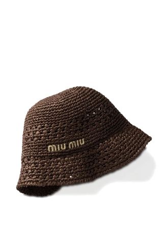 Miu Miu chapeau en laine m&eacute;lang&eacute;e - Marron