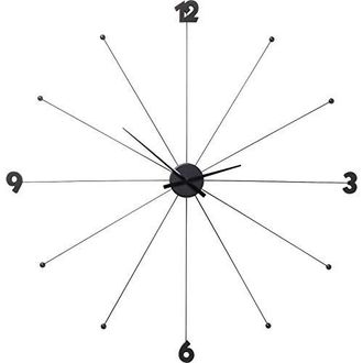 Kare Design Design Wanduhr Like Umbrella, Schwarz, 100cm Durchmesser, Uhr, Modern, Minimalistisch, Aluminiumgestell, rund, Batterie nicht inklusive