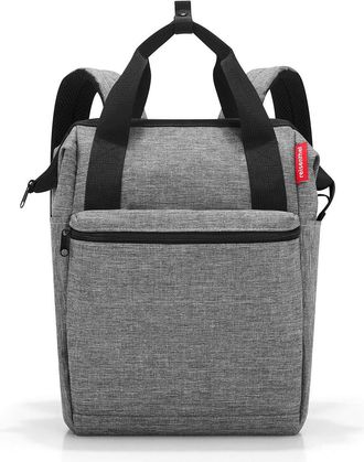 Reisenthel allrounder R in Twist Silber - Rucksack und Tragetasche in einem - Mit Stecklasche für Reisetrolleys