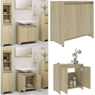 vidaXL Badezimmerschrank Sonoma-Eiche 60x33x61 cm Holzwerkstoff - Badezimmerm&ouml;bel - Holzschrank - Aufbewahrungsbauern - Waschtischschrank - Sonoma