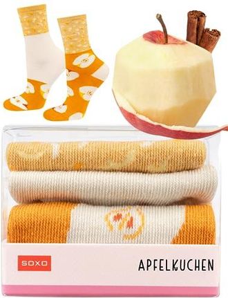 Soxo Dessert Glace Chaussettes Femme Coffret Idee Cadeau Femme Drole Cadeaux Haute Chaussette 35-40 Apfelkuchen 1 Paire