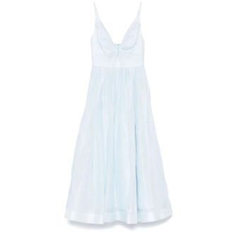 Zimmermann Femme, Robes, Bleu, Taille: 40 FR Illuminate V Neck Midi Dress