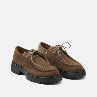 La Redoute Collections Derbies Crantées En Cuir Suédé