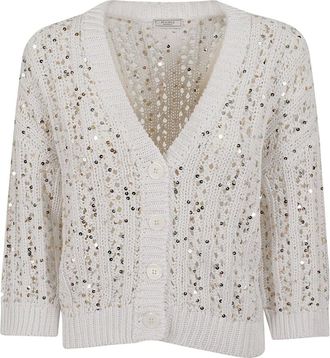 PESERICO Femme, Pulls, Beige, Taille: 38 FR Tricot Fettuccia di Cotone