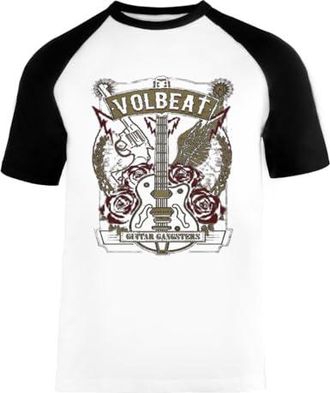 Vendax New S Volbeat Band Unisex Baseball T-Shirt Manches Courtes Homme Femme Blanc Noir