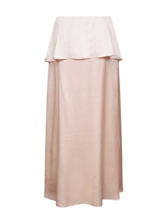 Chlo&eacute; Womens Pink Washed Silk Satin Midi Skirt