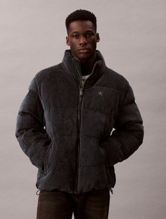 Calvin Klein Jeans Cordjacke LS CORDUROY MID WT PUFFER JACKET Mit Rundhalsausschnitt, regular fit