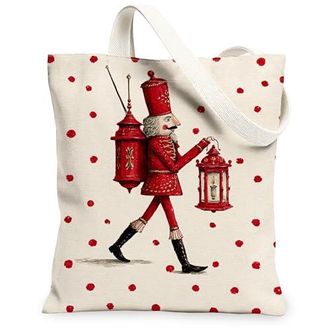 Generic Sacs fourre-tout en toile motif casse-noisette vintage, sacs de courses r&eacute;utilisables, l&eacute;gers et lavables avec bandouli&egrave;re pour salle de sport, voyage