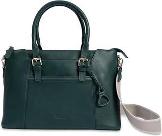 Saddler Elizabeth Sac de travail en cuir - Fait main par Saddler - Design pratique, spacieux et élégant, Vert, Large