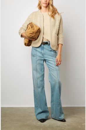 Gerard Darel Gilet &eacute;pais dhiver en maille et lurex - BONY - Or