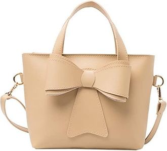 Generic Sac fourre-tout en cuir avec fermeture &eacute;clair pour femme, sac &agrave; main tendance avec noeud papillon et poign&eacute;e sur le dessus, kaki, Medium