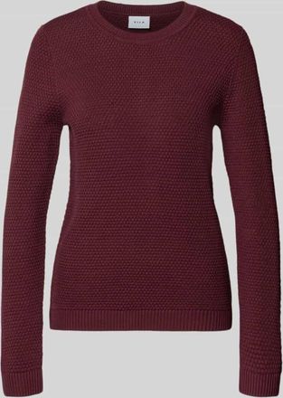 Vila Strickpullover mit Strukturmuster und Rundhalsausschnitt