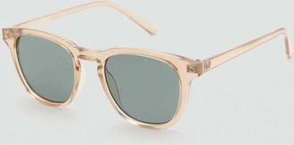 Mango Lunettes de soleil monture ronde ocre - Homme - Taille unique - MANGO MAN