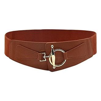 QUINTRA Mode Large Ceinture Extensible Femmes Bande Taille Boucle Ceinture Sauvage Élastique Ceinture Vêtements Écharpe Vieux Rose Femmes, marron, taille uniq