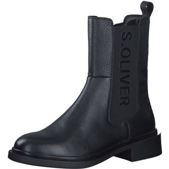s.Oliver Damen Chelsea Boots aus Leder mit Rei&szlig;verschluss, Schwarz (Black), 40 EU