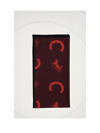 Celine Womens Silk Scarf Burgundy-Ivory-Camel Burgundy/ivory/camel Scarfs