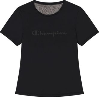 Champion Damen Legacy W-Performance Crewneck Back Cut T-Shirt, Schwarz (Kk001), Small