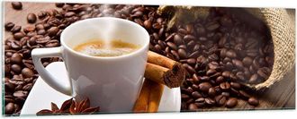 Arttor Panorama Bilder auf Glas Kaffee schwarz Frühstück Schokolade Glasbild 90x30cm Wandbilder Dekoration Wohnzimmer Schlafzimmer Küche Klein Wanddeko Bild 