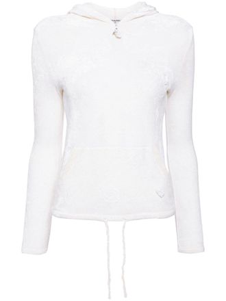 Chanel hoodie à appliqué Camellia (2004) - Blanc