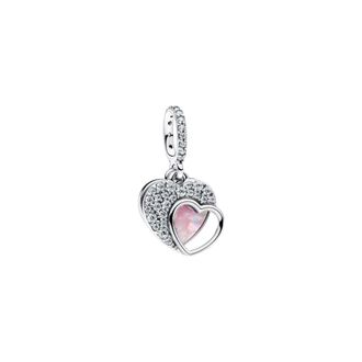Pandora Superbe breloque double coeur pour Maman - Femme - Accessoires - Gris - Taille: ONE Size