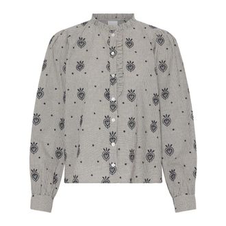 Ichi Ichi - Blouse &agrave; carreaux avec broderie - Femme - Blouses et Chemises - Multicolore - Taille: 42 FR