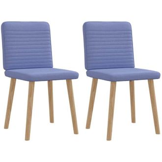 vidaXL Vidaxl - Chaises &agrave; manger lot de 2 bleu jean tissu