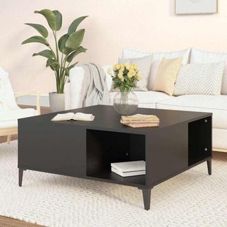vidaXL Table basse noir 80x80x36,5 cm bois ding&eacute;nierie Vidaxl