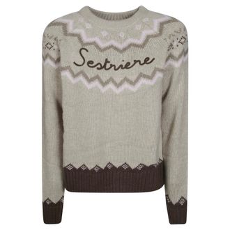 MC2 Saint Barth Pull Herriet Nordic &agrave; col rond - Femme - Pulls - Beige - Taille: 36 FR