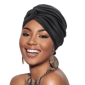 Dreshow 1 St&uuml;ck Afrikanischer Damen Turban Doppelt Geflecht Kopfbedeckung Kopft&uuml;cher Chemo Kappe Vorgebunden Beanie M&uuml;tze Kopfwickel Schlafm&uuml;tze