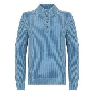 Fedeli Pullover mit hohem Kragen - - Knitwear - Herren - Blau - L