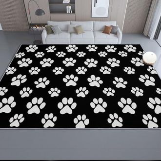 Generic Paillasson Antid&eacute;rapant Noir 120 x 170 cm, Tapis de Sol dint&eacute;rieur Lavable pour entr&eacute;e Cuisine Chambre &agrave; Coucher paillasson d&eacute;coratif, imprim&eacute; Dessin 