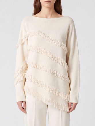 Liviana Conti Sally Pullover aus Kaschmirmischung mit Fransen und asymmetrischem Saum