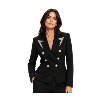Balmain Veste crois&eacute;e - Femme - Vestes - Noir - Taille: 36 FR