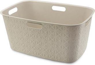 Curver Wäschetruhe Softex 45 l - Elegantes Design - leicht und praktisch - 70% recycelt - 59 x 39 x 27 cm - Offwhite