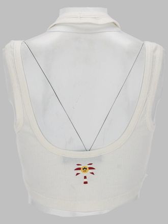 Barrow Ribbed Cotton Tank Top - White