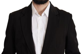 Dolce & Gabbana Mens Black Wool Single Breasted Coat Blazer Virgin Elastane Clothing