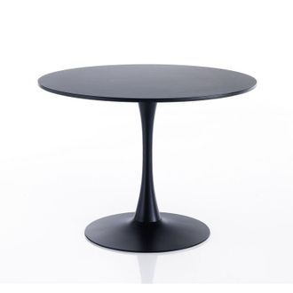 Oresteluchetta Runder Tisch Schwarz 90 cm aus Stahl und MDF modernes Design Mons Black