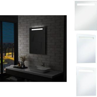 vidaXL Vidaxl - Badezimmer-Wandspiegel mit LEDs 60x80 cm - led Badezimmerspiegel - Kosmetikspeigel - Wandspiegel - Spiegelschrank - Silberner Spiegel