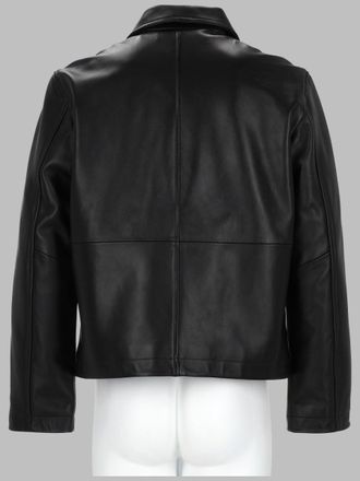 Sunflower Cropped Leather Jacket - Black