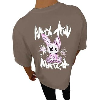 Generic T-shirt pour homme - Dos imprim&eacute; - T-shirt d&eacute;t&eacute; &agrave; manches courtes - T-shirt tendance - Style r&eacute;tro - Chemise d&eacute;contract&eacute;e pour gar&ccedil;on - Col rond - Gra