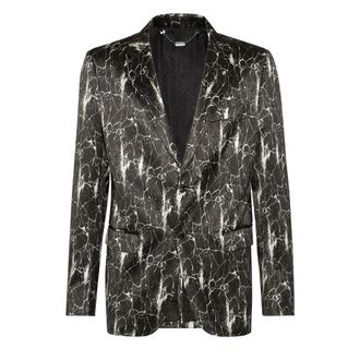 Billionaire Boys Club Zweireihige Jacke aus Wolle mit Marmorprint - - Jackets - Herren - Schwarzk - M