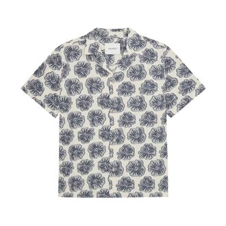 Les Deux Dahlia Jacquard Kurzarmhemd - - Shirts - Herren - Blau - M