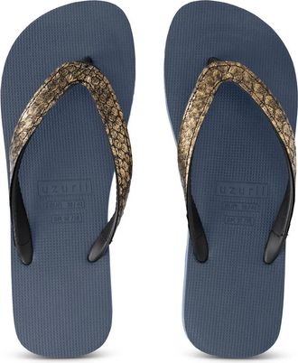 UZURII Slipper & Pantoletten - Zehentrenner Python Bronze - Gr. 35,5 (EU) - in Blau - für Damen