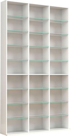 MID.YOU Mid.you Regal Zilas, Wei&szlig;, Holzwerkstoff, 21 F&auml;cher, 102x181x23 cm, stehend, Wohnzimmer, Regale, B&uuml;cherregale