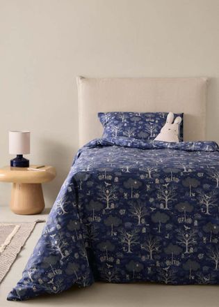 Mango Housse de couette percale de coton lit 90 cm bleu - Home - Lit 90 cm - MANGO HOME