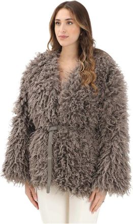 Only Only, Femme, Vestes, Gris, Taille: 38 FR Veste en eco-fourrure