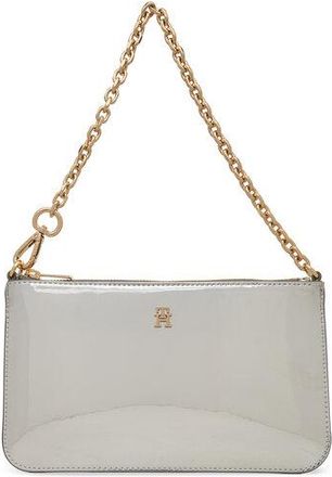 Tommy Hilfiger Handtasche Th Icon Chain Shoulder Pouch Met AW0AW18219 Silberfarben