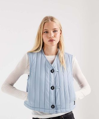 Rains x ASOS exklusive 21980 Banja wasserabweisende kurze Weste in Blau