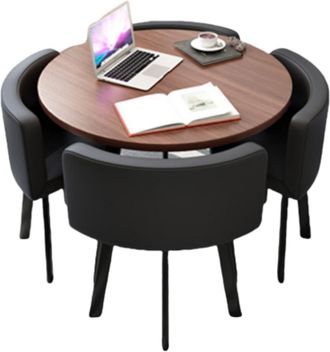 Generic B&uuml;rom&ouml;bel, 4 St&uuml;hle mit Tisch, Konferenztisch-Set, K&uuml;chentisch mit 4 St&uuml;hlen, platzsparender Empfangstresen, Fr&uuml;hst&uuml;ckstisch, Lounge- und Besprechungs